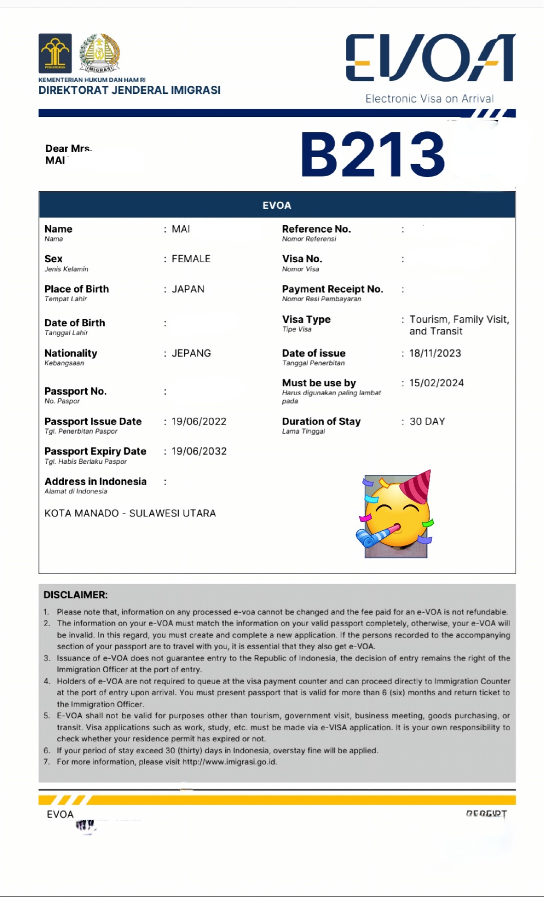 インドネシアのアライバルビザ(e-VOA)をオンラインでスマホから申請取得しました | Mai and Chris Travel